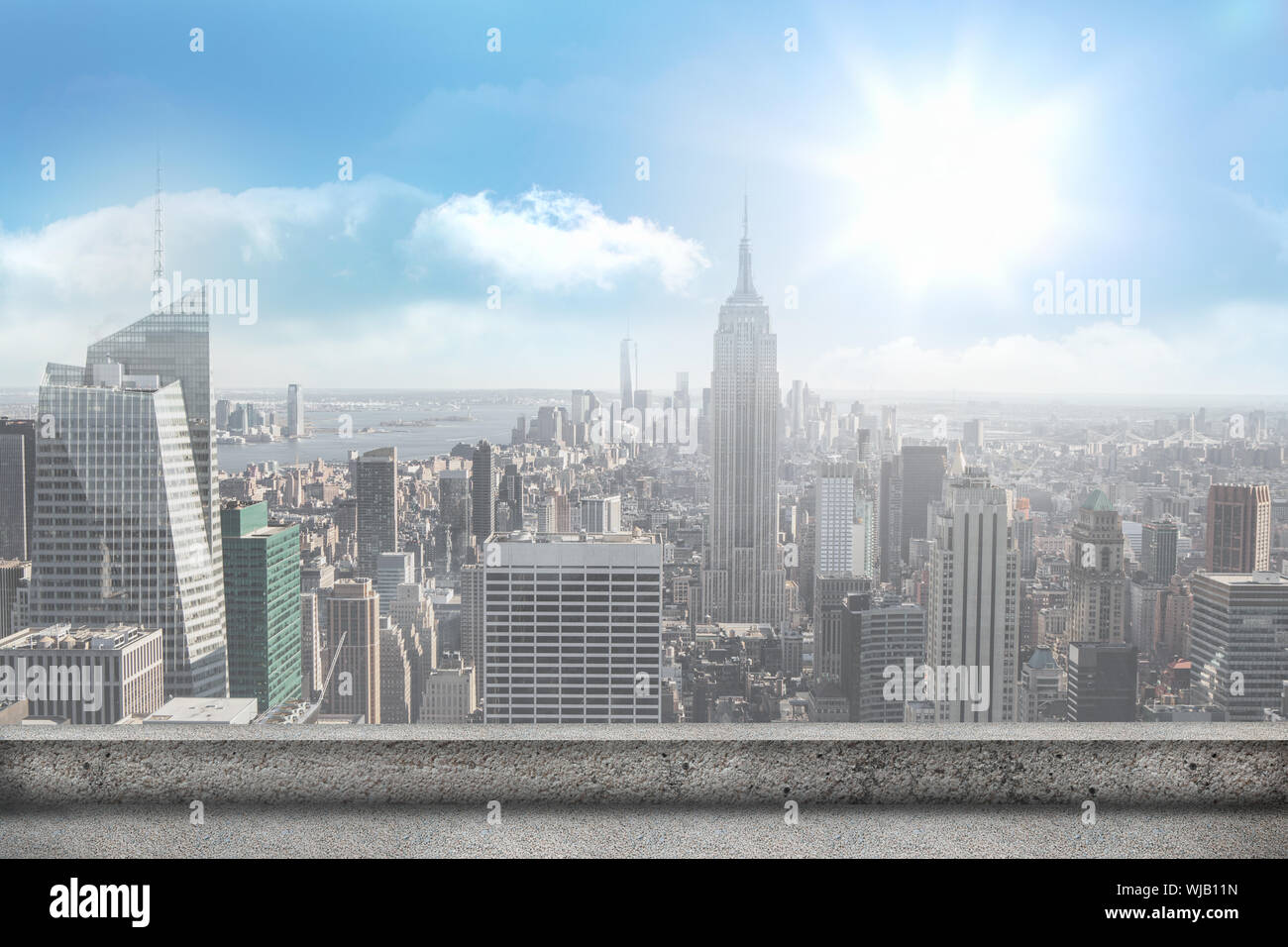 Balcony overlooking city Stock Photo - Alamy