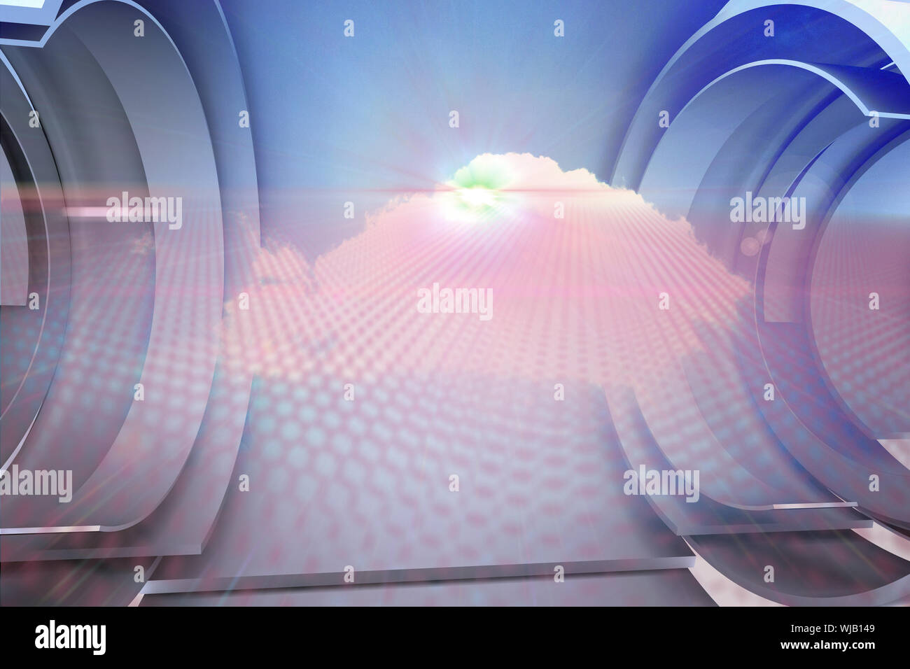 Cloud design on a futuristic structure Stock Photo - Alamy