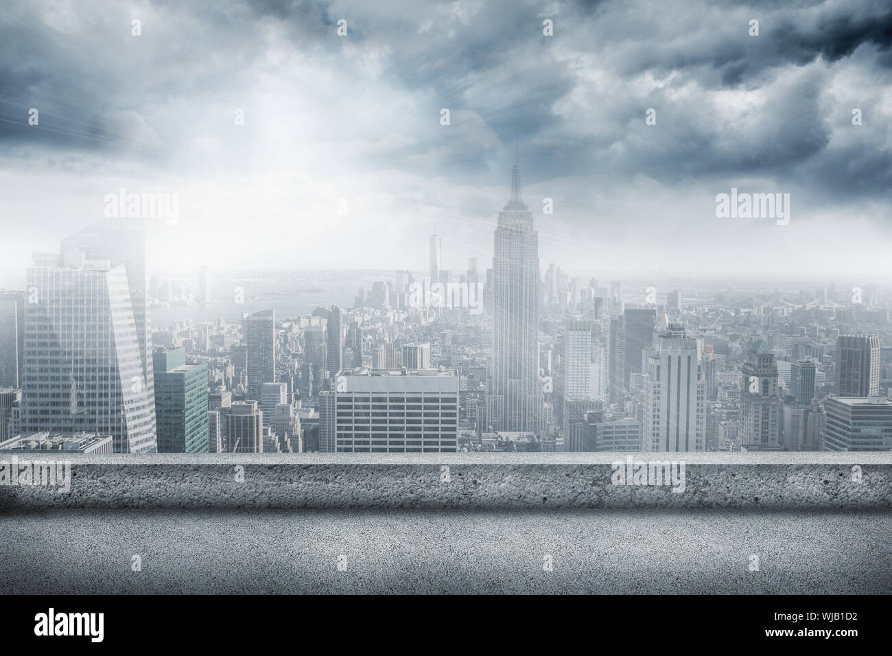 Balcony overlooking city Stock Photo - Alamy