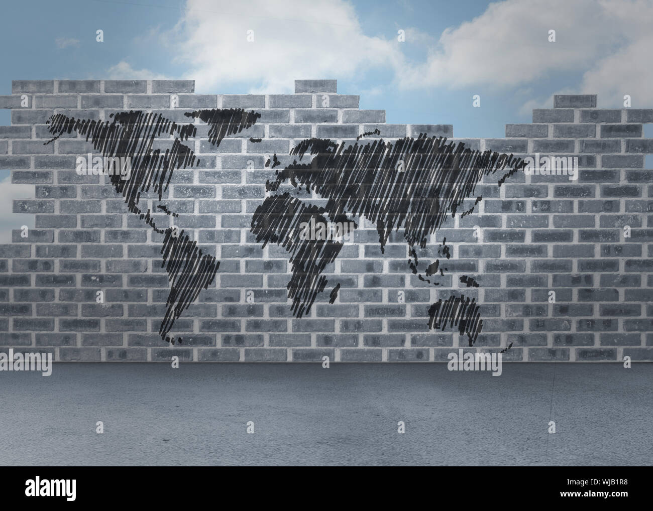 Doodle world map hi-res stock photography and images - Alamy