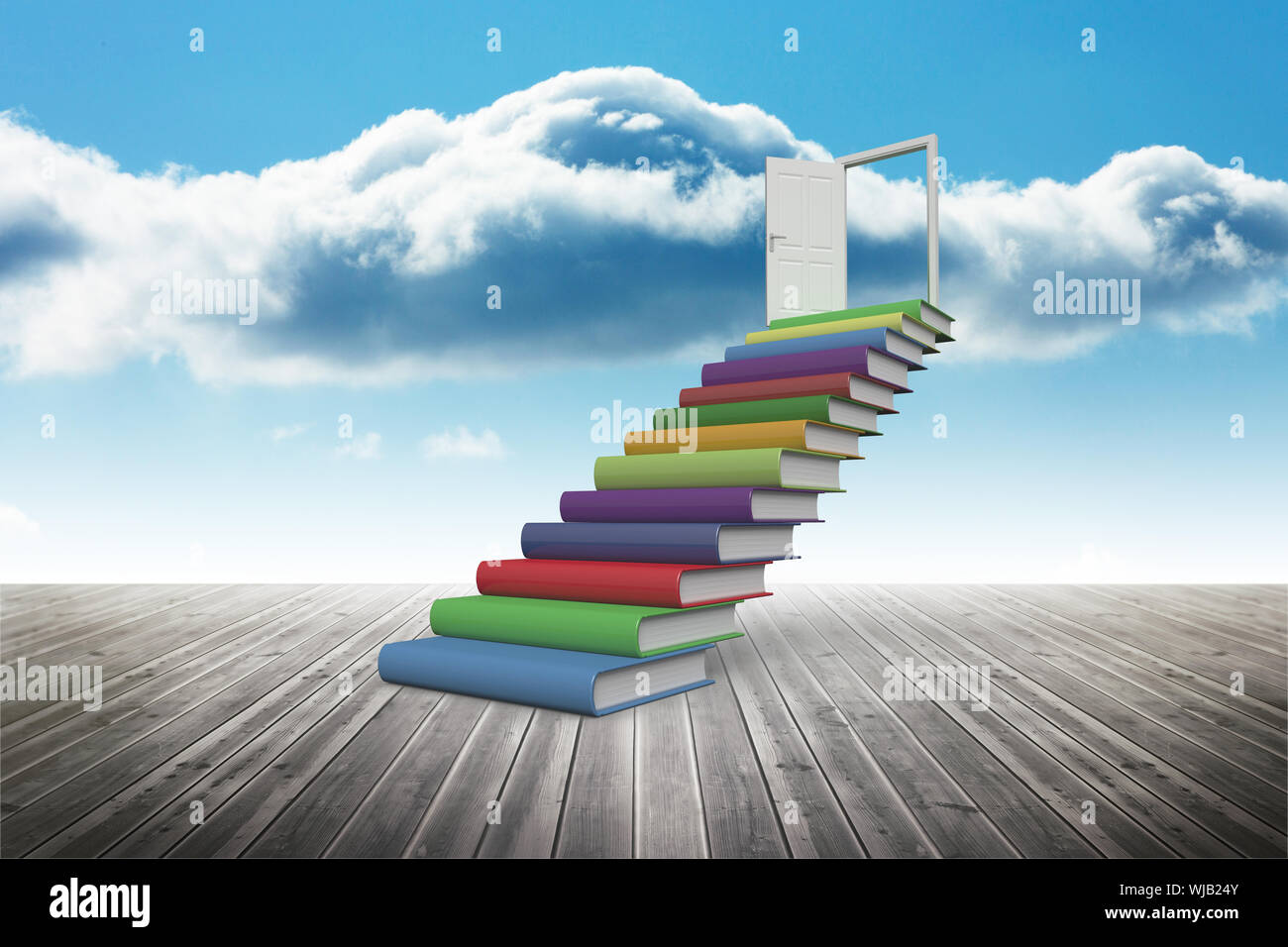 Book steps against sky Stock Photo - Alamy