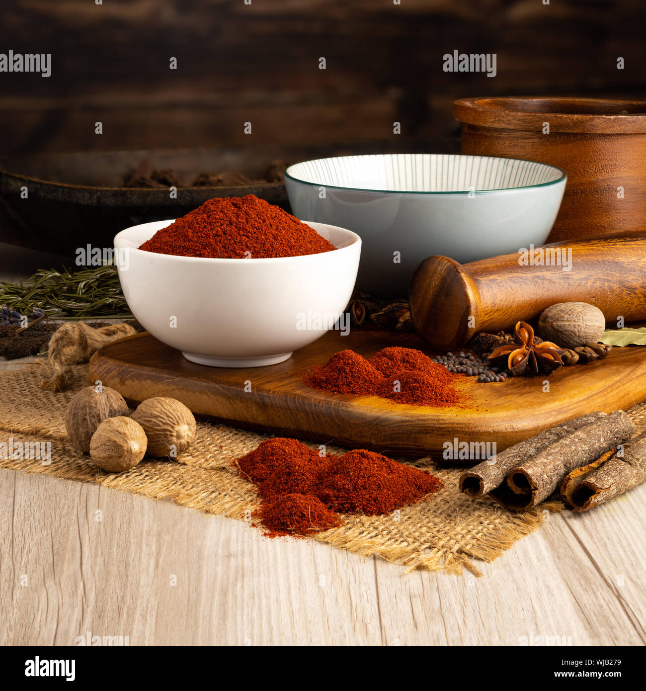 Dry Organic Red Smoked Paprika in a Bowl Stock Photo - Alamy