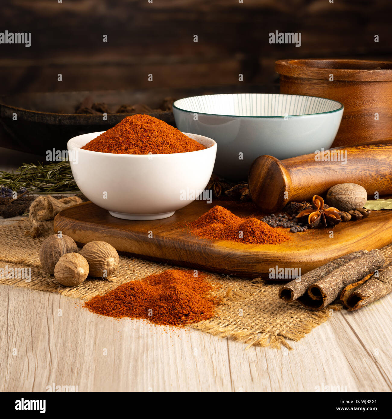 Dry Organic Red Paprika Powder in a Kitchen Setting Stock Photo - Alamy