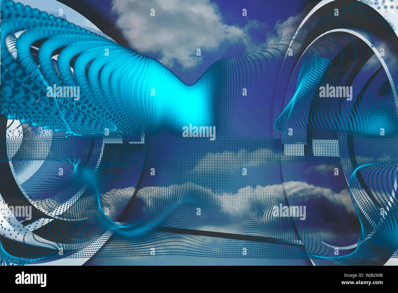 Abstract blue wave design Stock Photo - Alamy