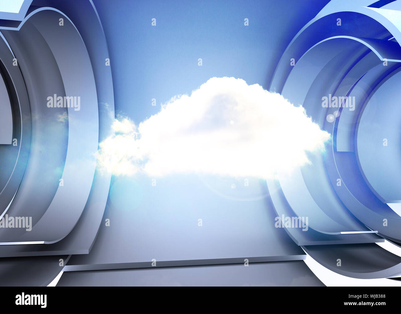 Cloud in a futuristic structure Stock Photo - Alamy