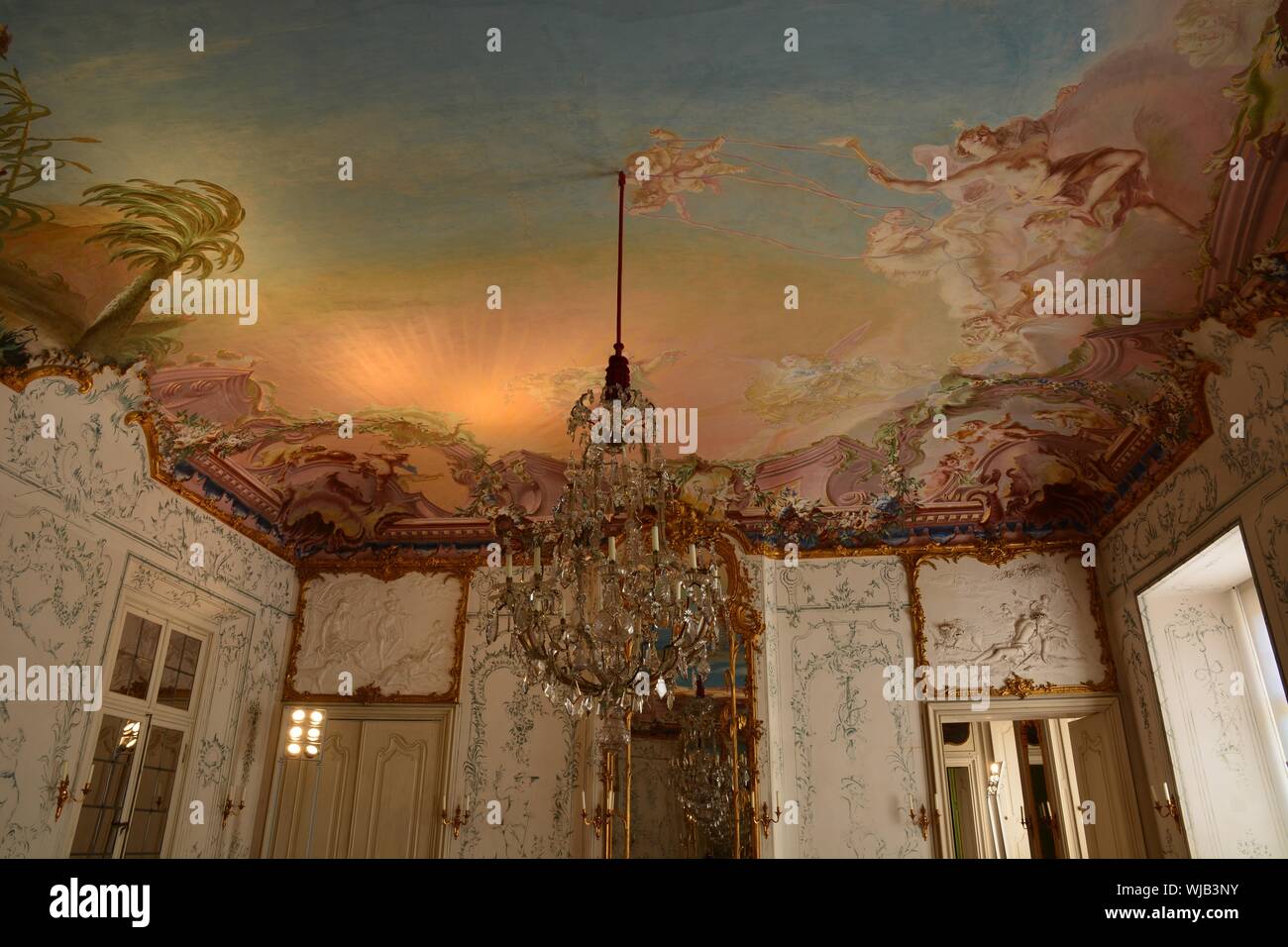 Bamberg, Germany - View of the interior of the baroque SCHLOSS SEEHOF ...