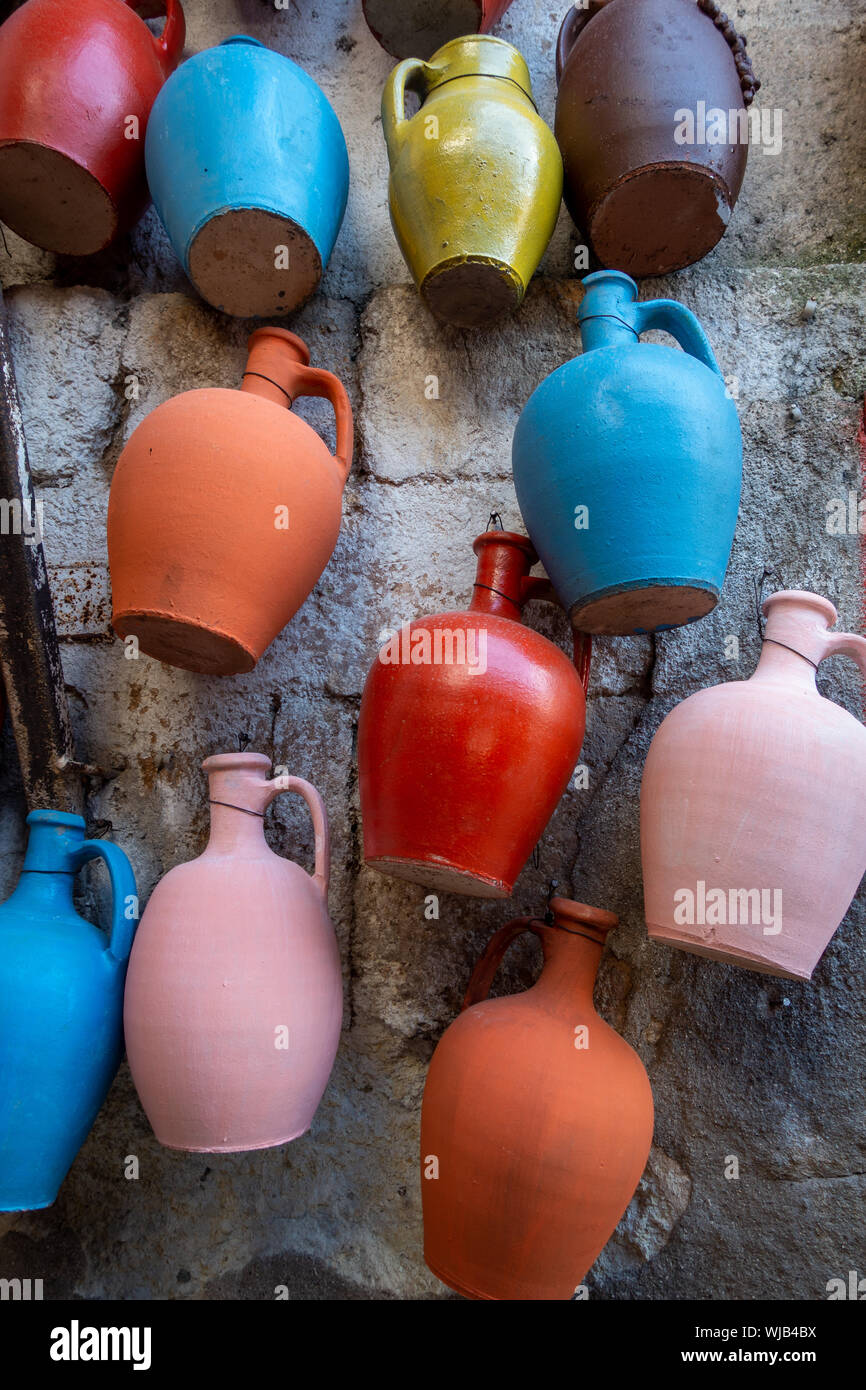 Wall of Colorful Pottery Jars in Istanbul, Turkey Stock Photo - Alamy