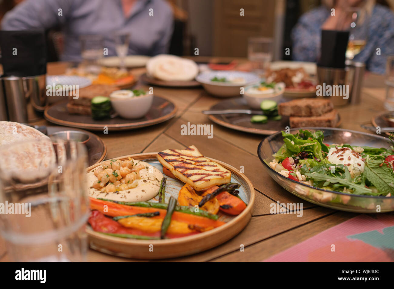 Different meals for the guests on the restaurant table. Served tablr ...
