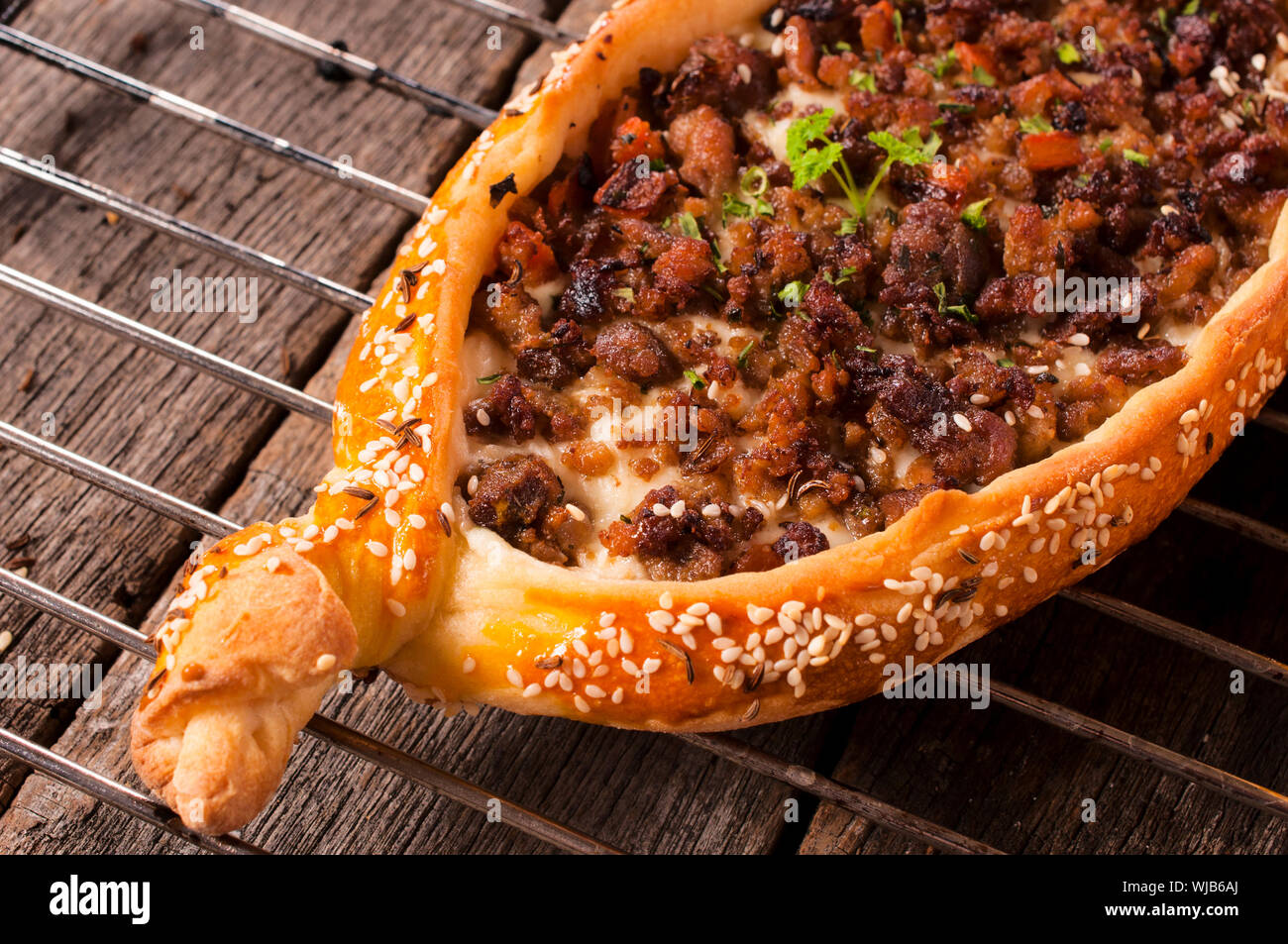 Traditional Turkish pastry stuffed with meat and cream Stock Photo - Alamy