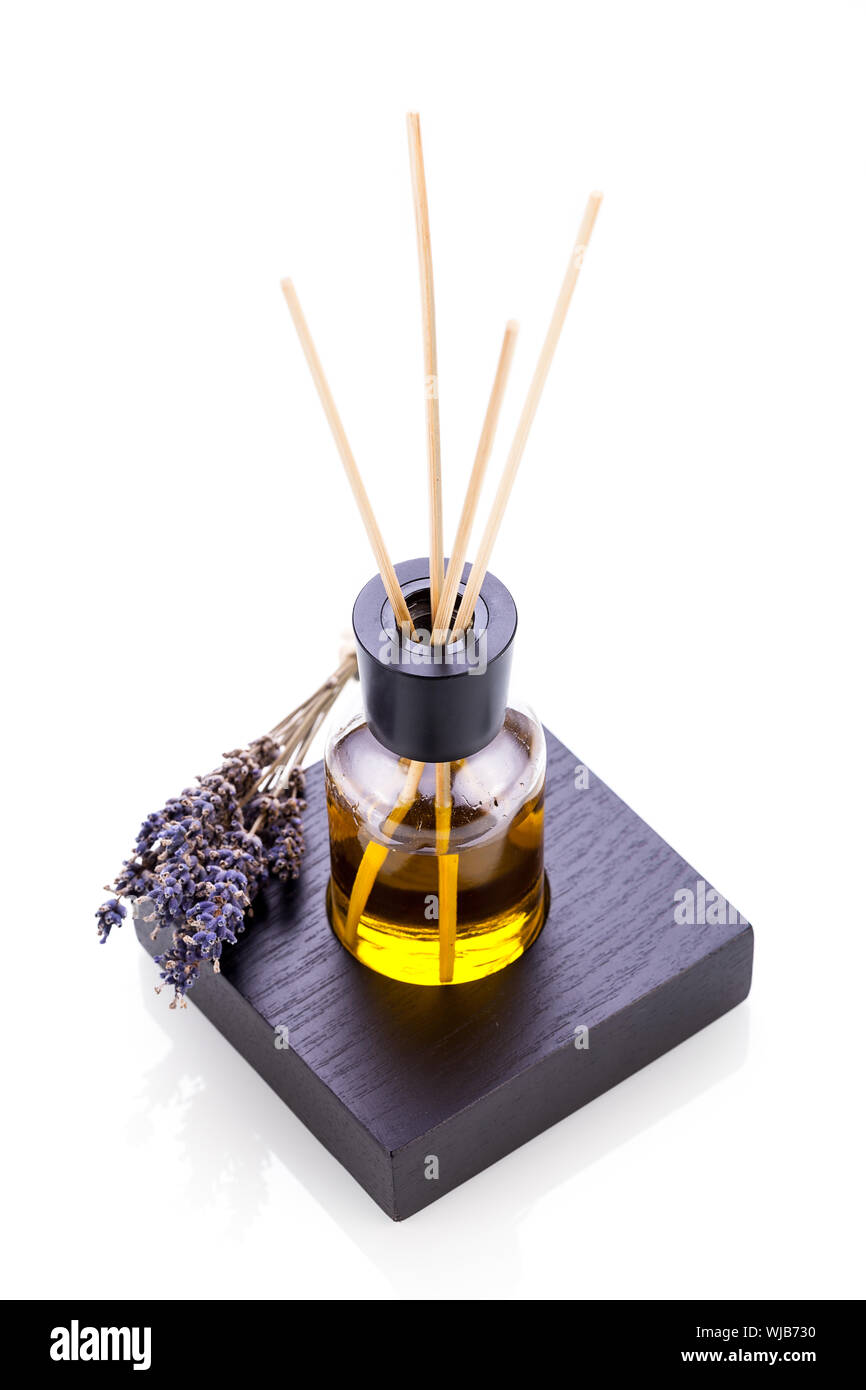 aromatic lavender oil fragrant object isolated on white background ...