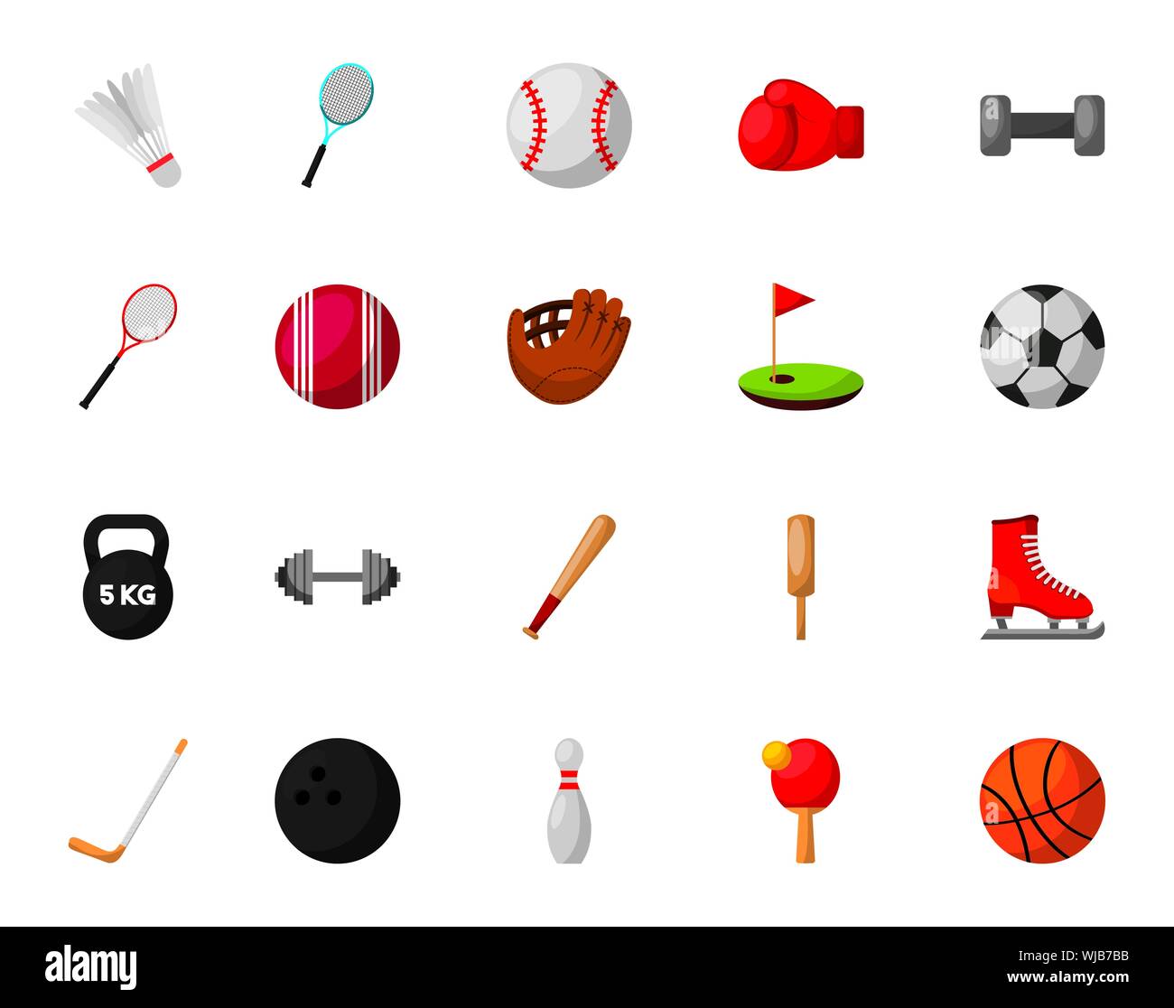 Sports equipment icons set outline hi-res stock photography and images ...