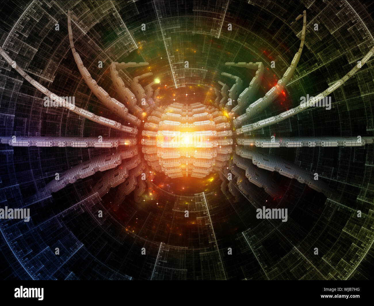 Fractal Spider series. Arrangement of fractal elements and grids for ...