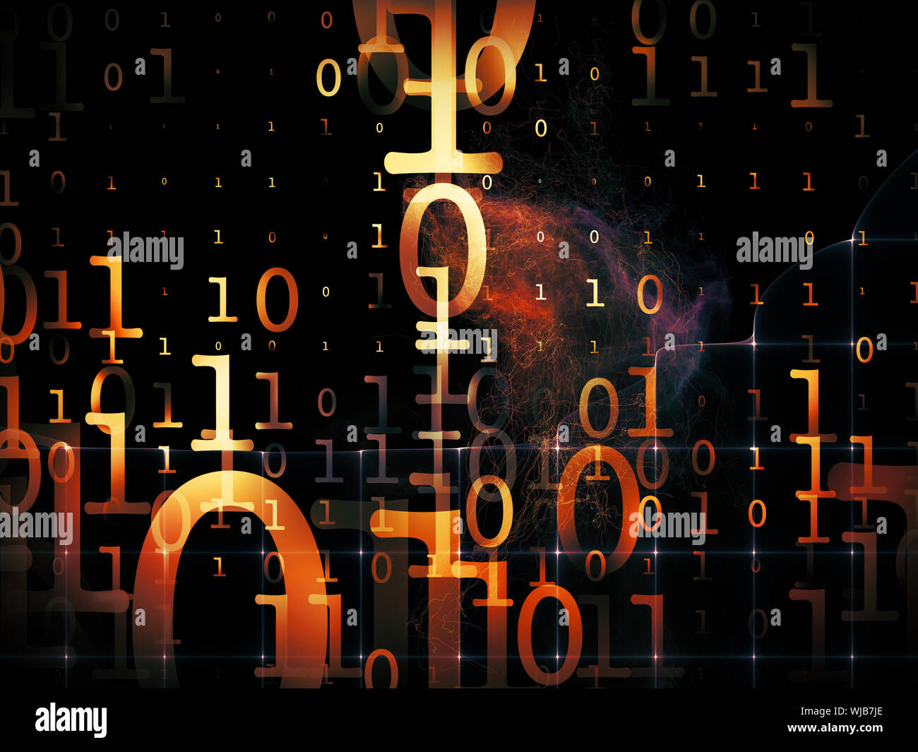 Number in Space series. Artistic abstraction composed of numbers ...