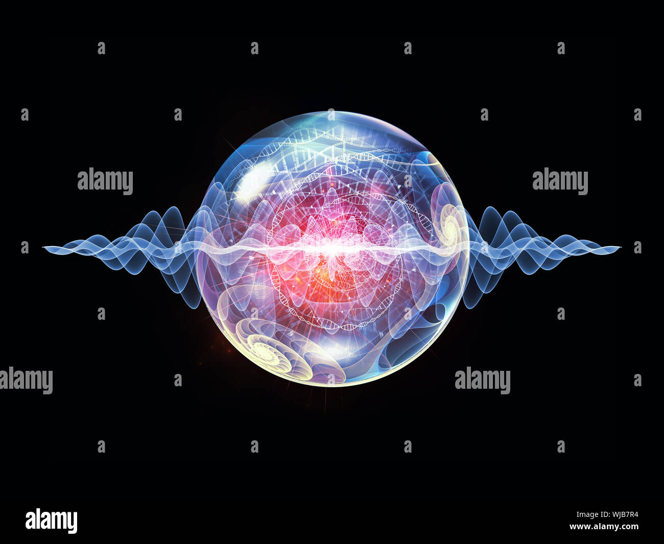 Wave Particle series. Design made of fractal spherical patterns and ...