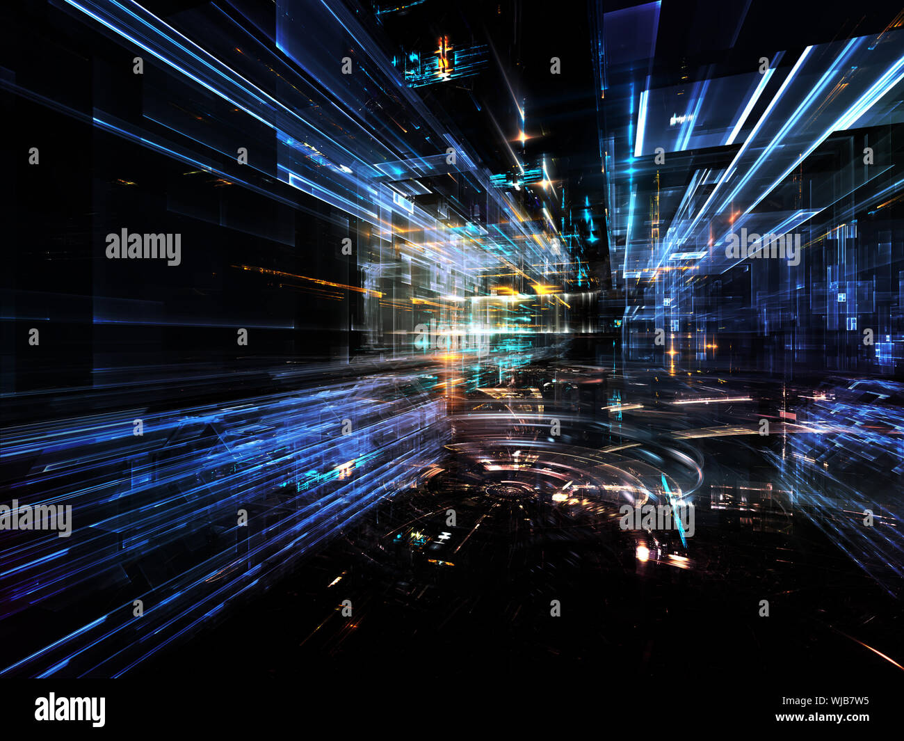 City Lights series. Background design of technological fractal textures ...