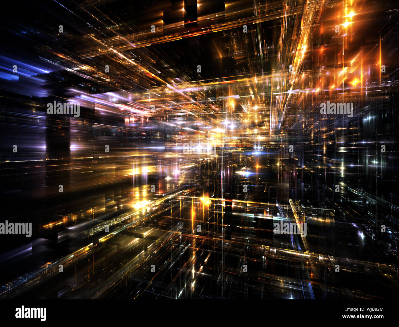 City Lights series. Abstract design made of technological fractal ...