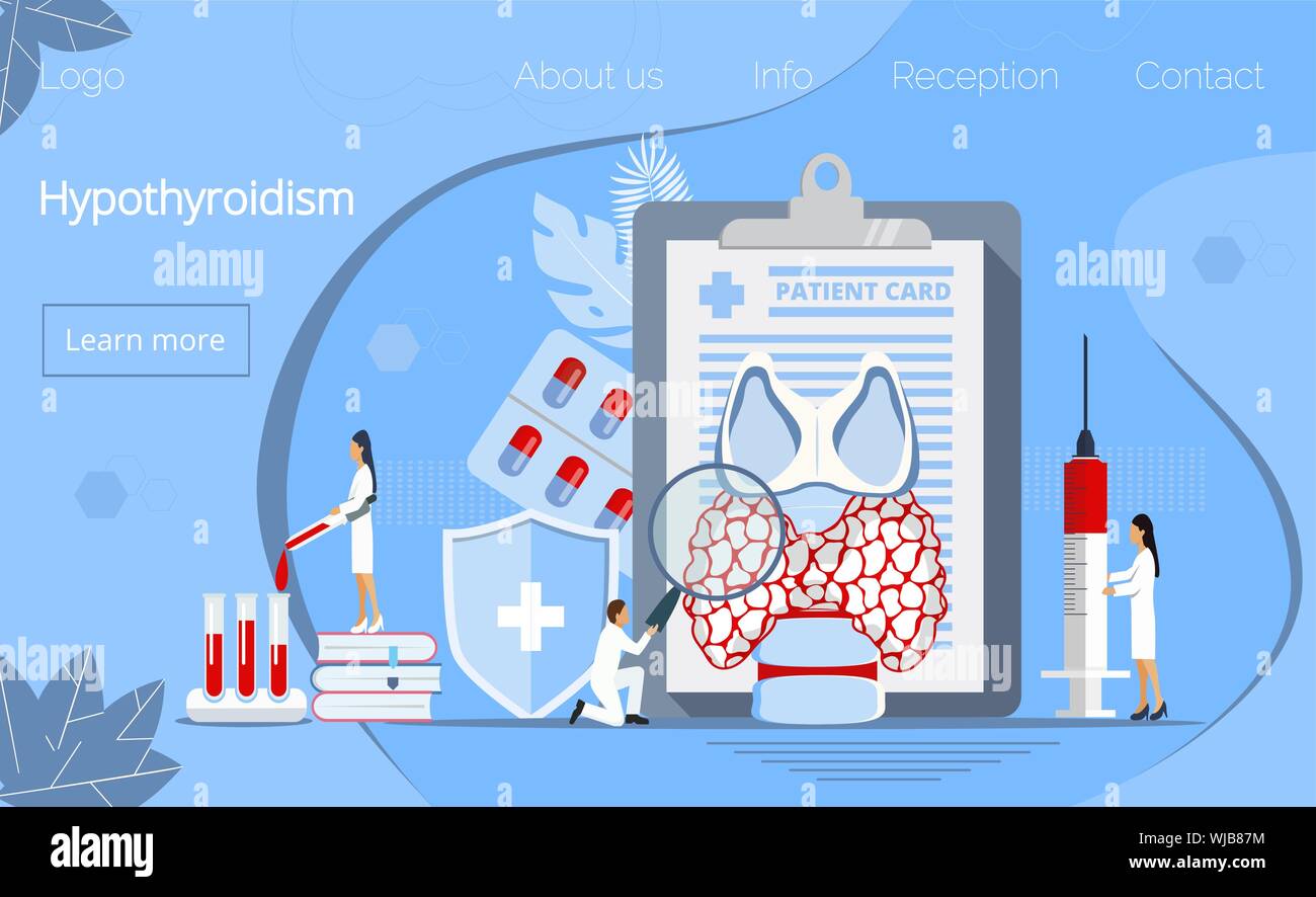 Hypothyroidism concept vector. Endocrinologists diagnose and treat ...