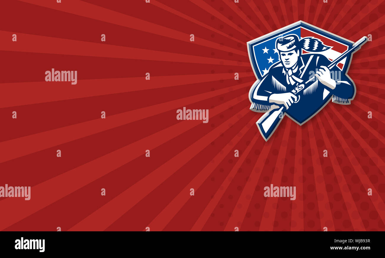 Business card template showing illustration of an American Patriot ...