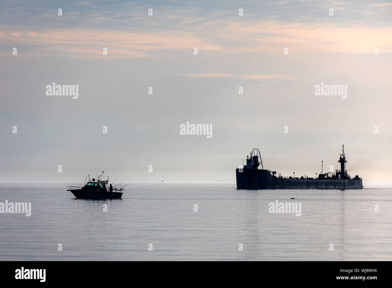 Manitowoc,WI, USA August 31, 2019 : the ship sailing from Lake Michigan ...