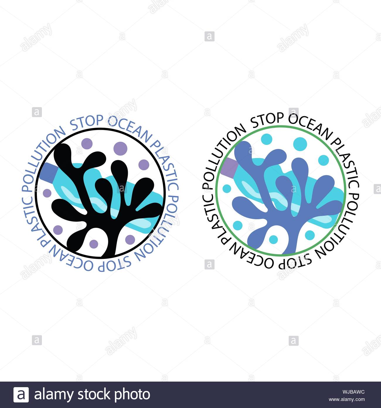 Stop Plastic Pollution Stock Vector Images - Alamy
