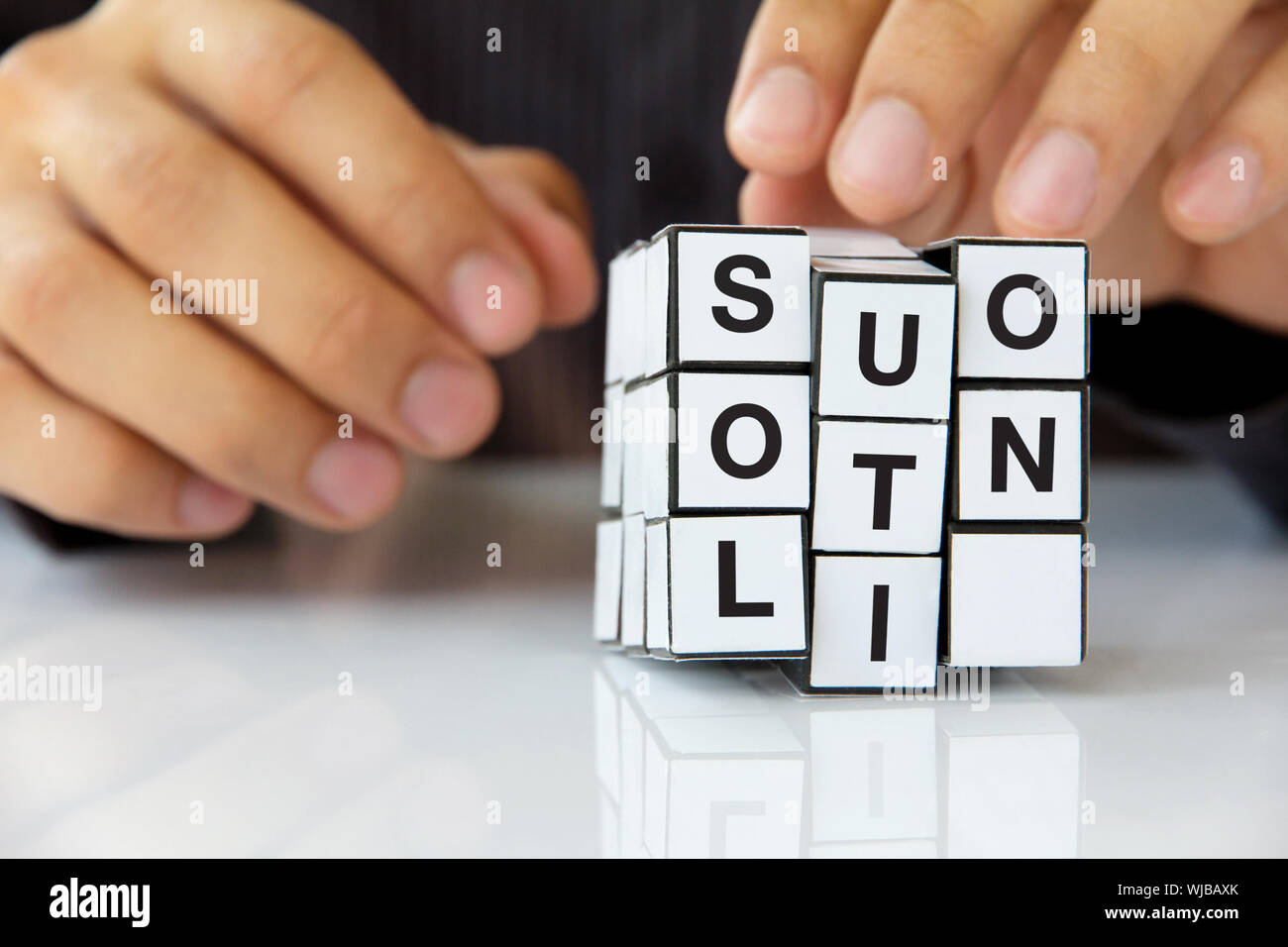 concept image of rubik's cube solution Stock Photo - Alamy