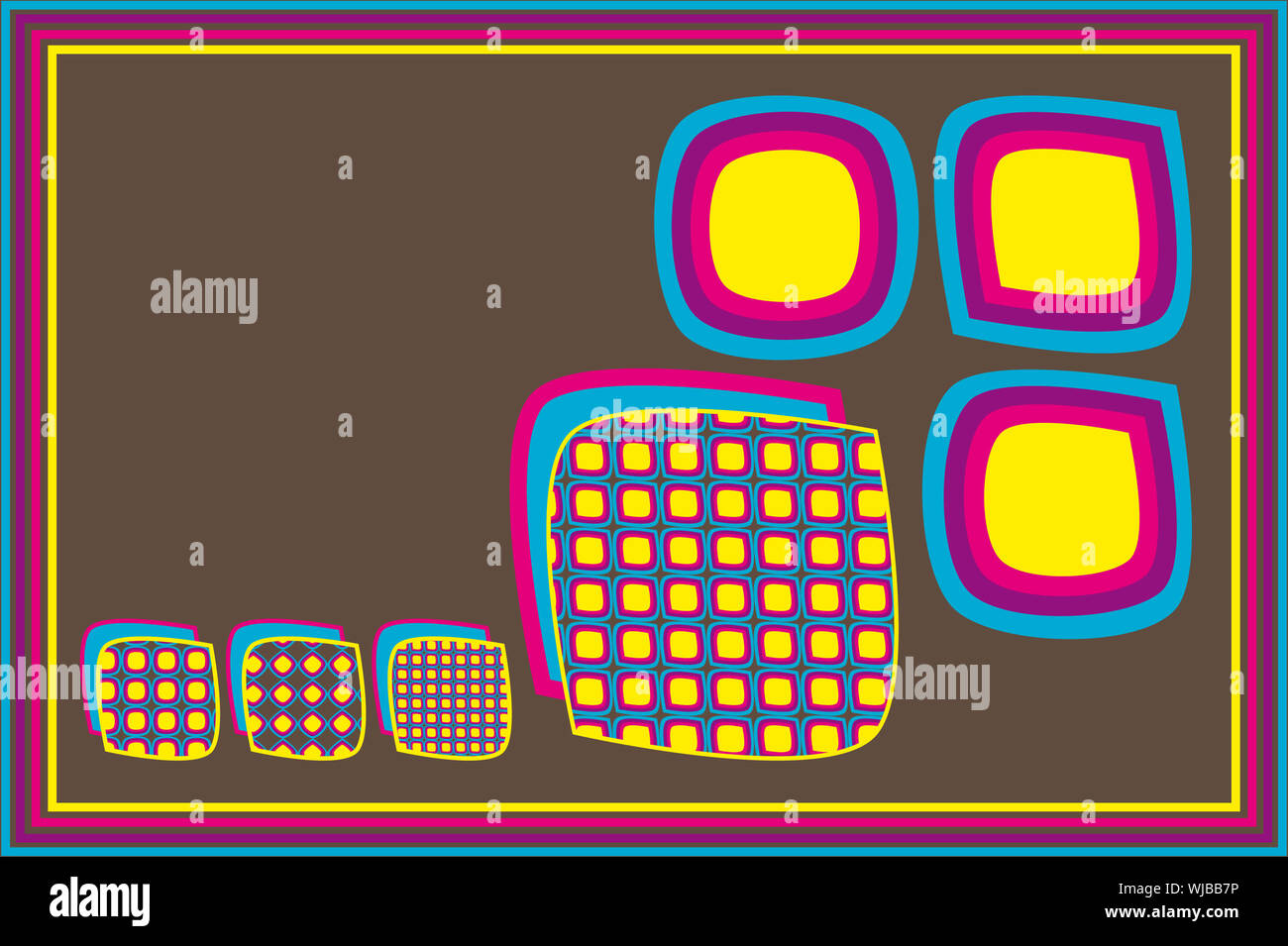 retro squares shapes Stock Photo - Alamy