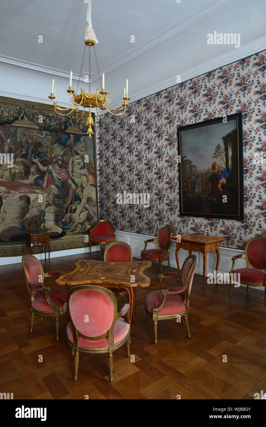 Bamberg, Germany - View of the interior of the baroque SCHLOSS SEEHOF ...