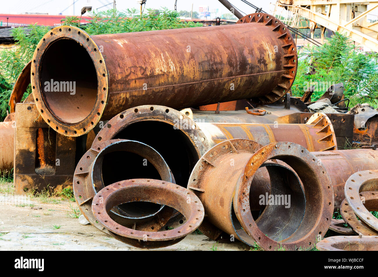 Old pipes on the junk yard Stock Photo - Alamy