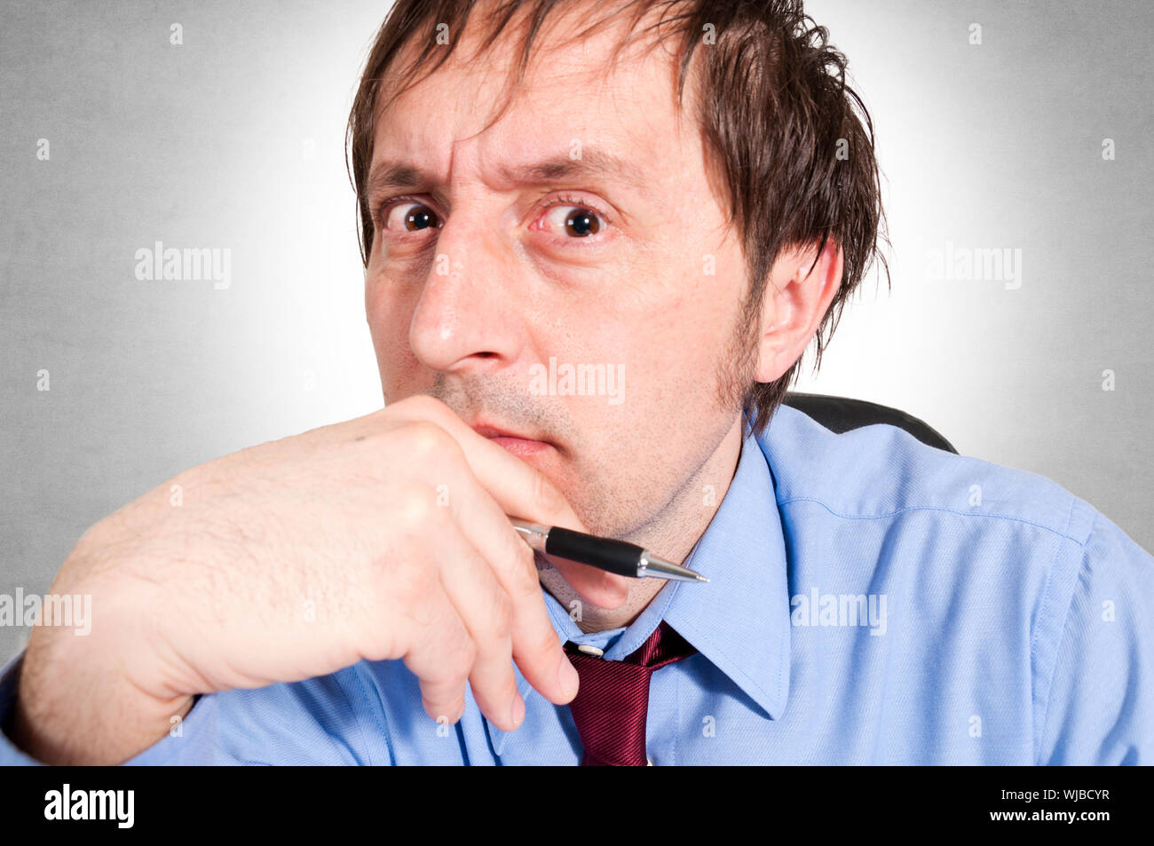 Close up to angry boss face Stock Photo - Alamy