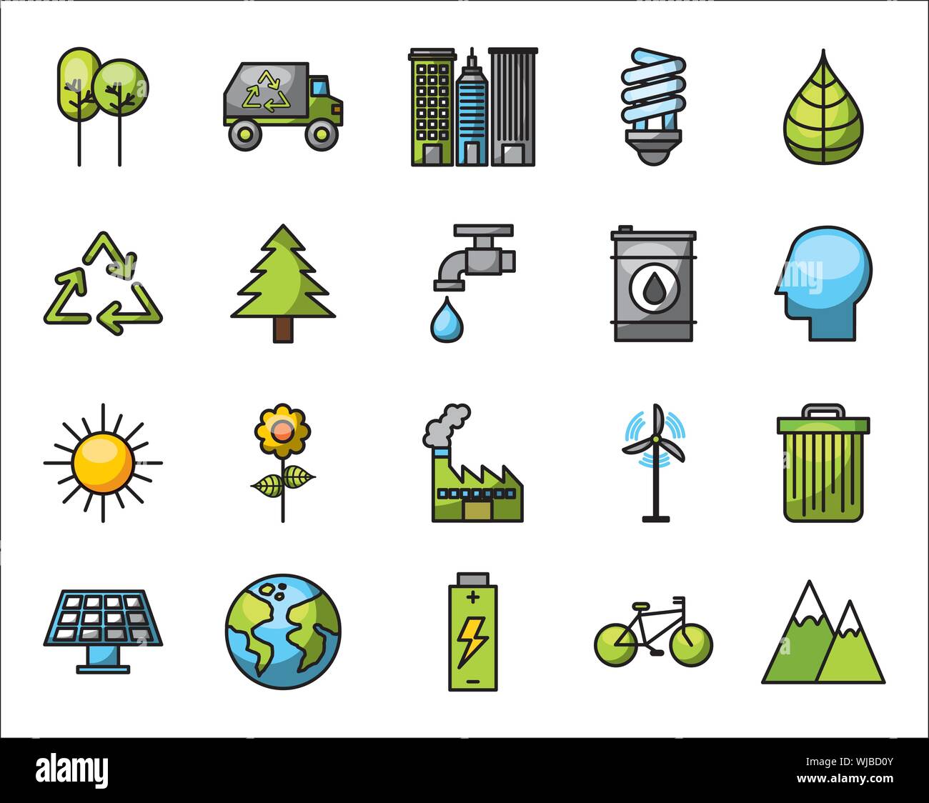 bundle of eco friendly set icons Stock Vector Image & Art - Alamy