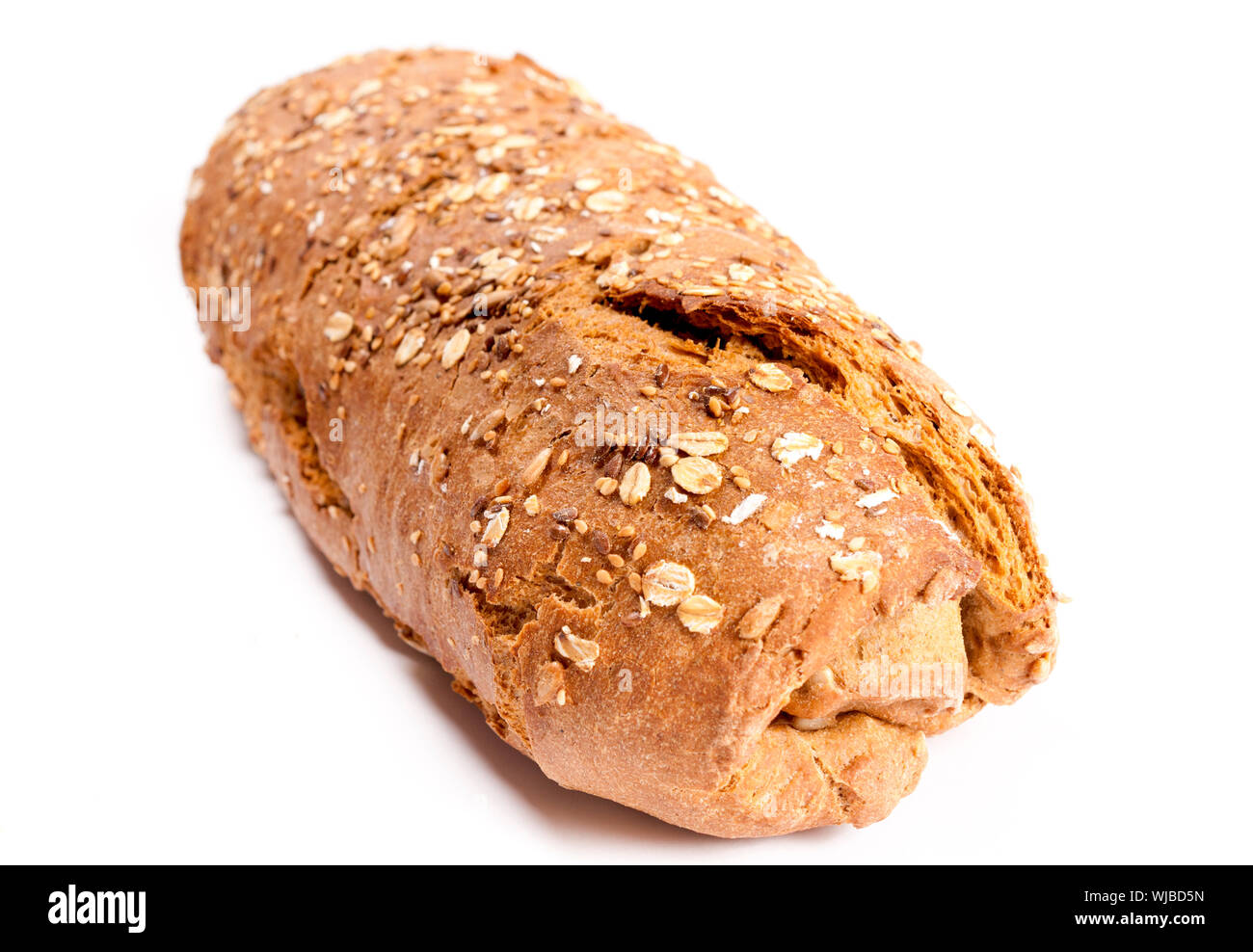 Wholemeal bread isolated on white background Stock Photo - Alamy
