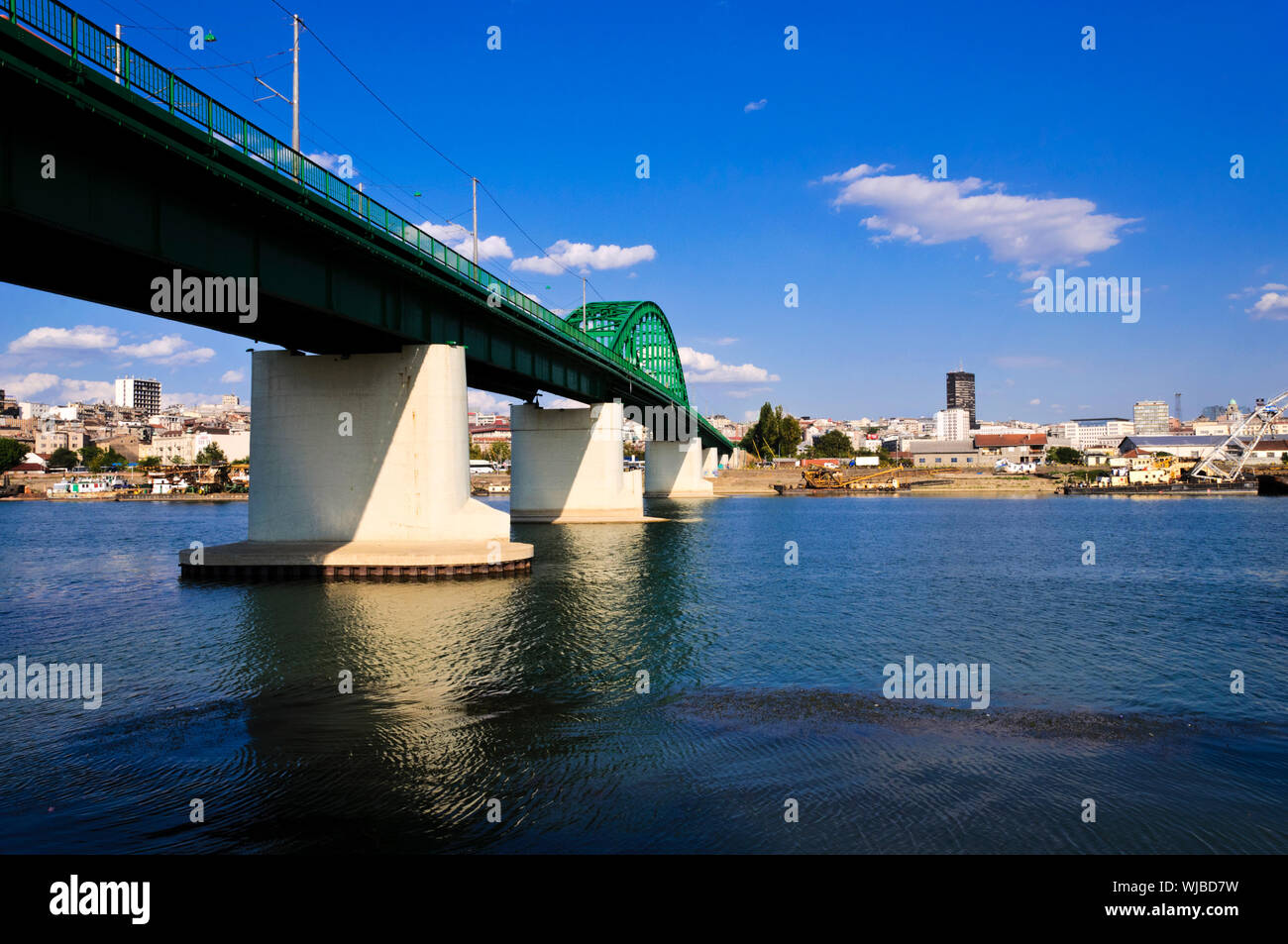 Train bridge on Sava river in Belgrade Stock Photo - Alamy