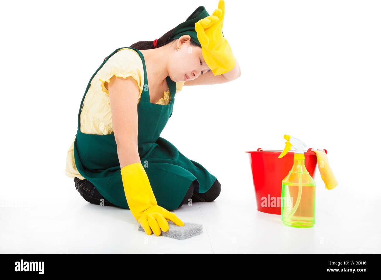 Sad asian girl cleaning hi-res stock photography and images - Alamy