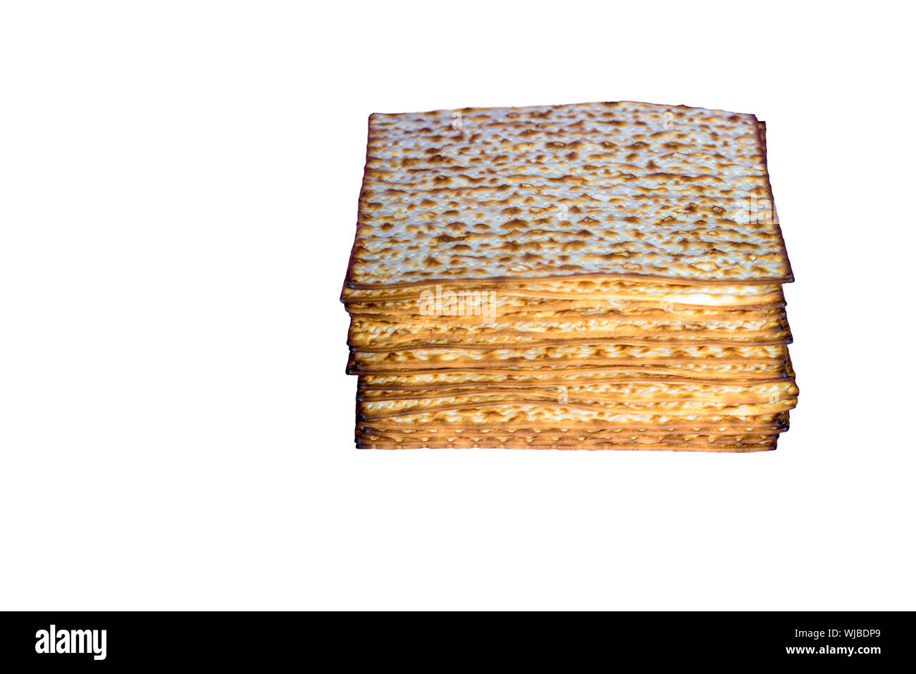 Matzah Passover celebration symbol. Isolated image stack of Matzo on ...