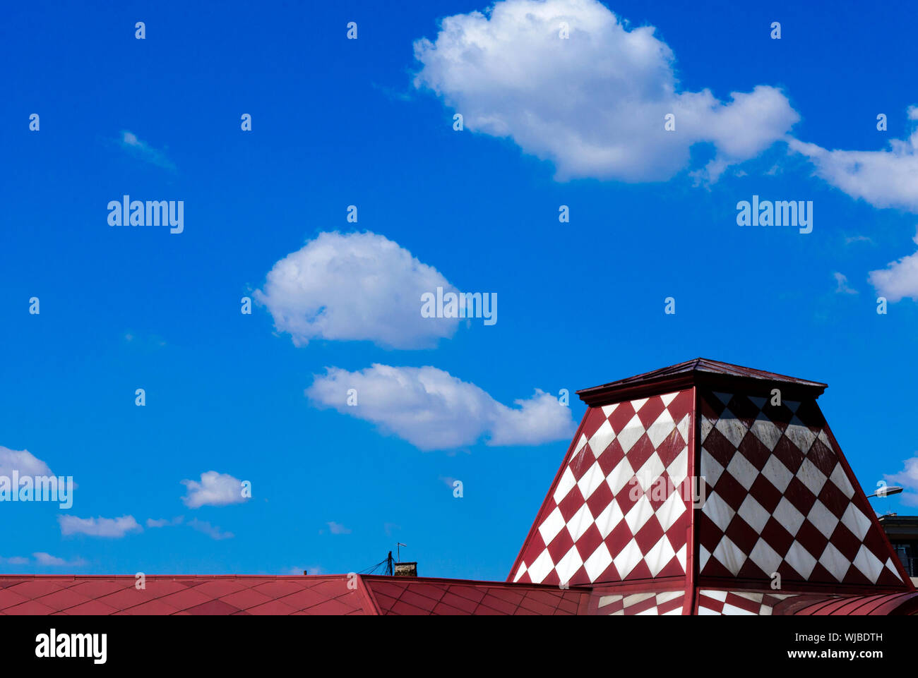Red cube roof and the sky Stock Photo - Alamy