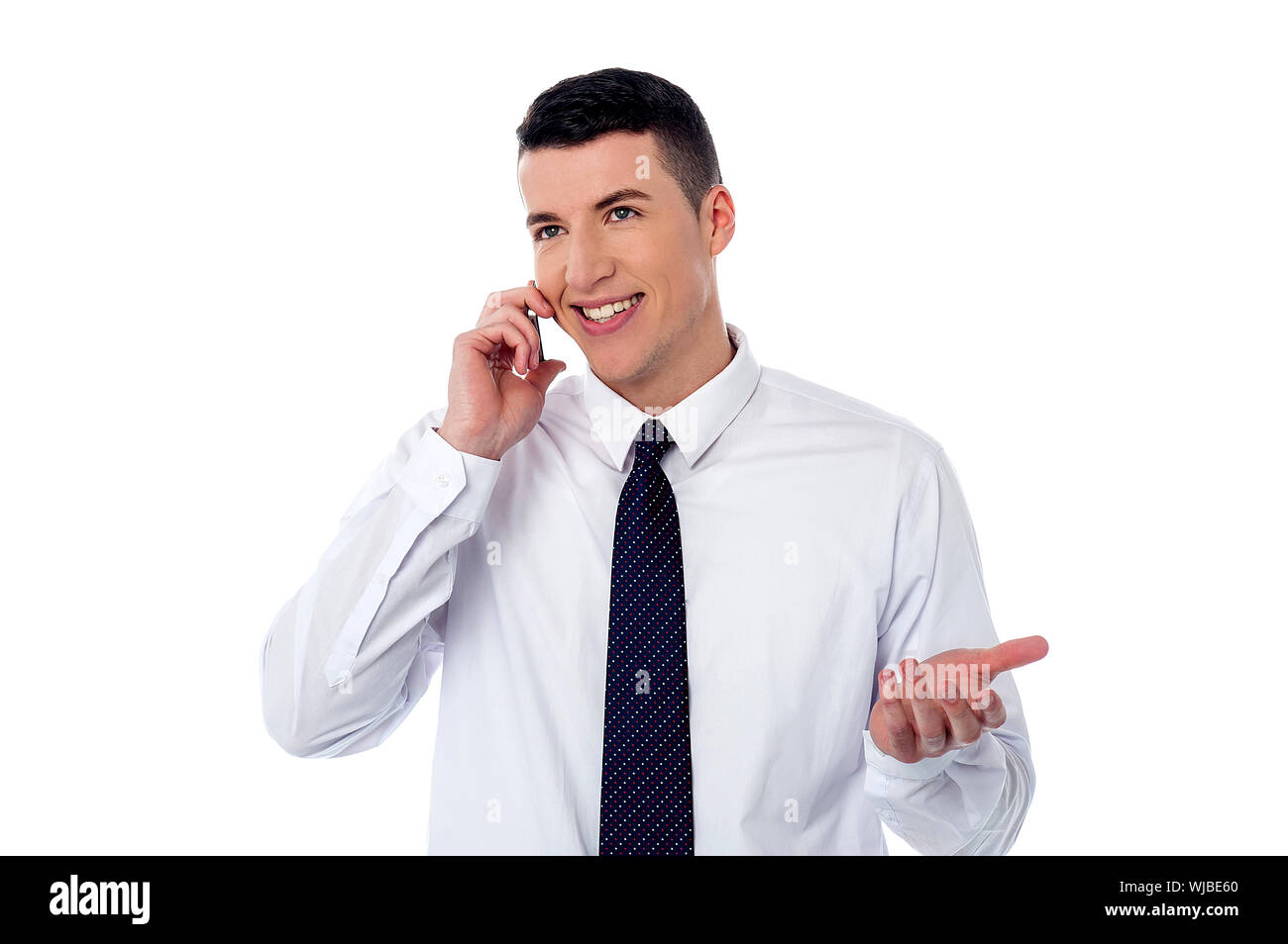 Professional assisting client over a phone call Stock Photo - Alamy