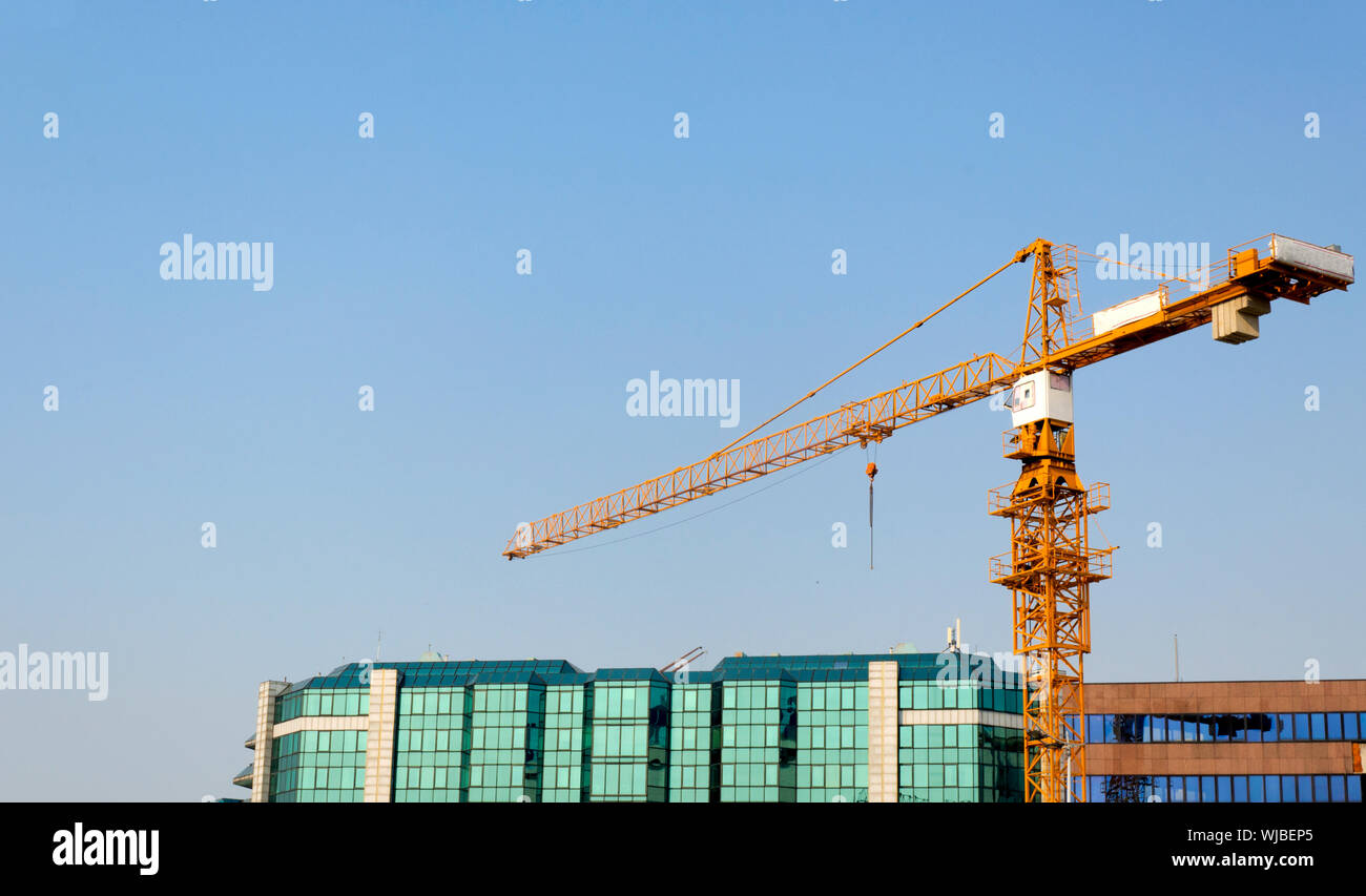Cran working on the construction site Stock Photo - Alamy