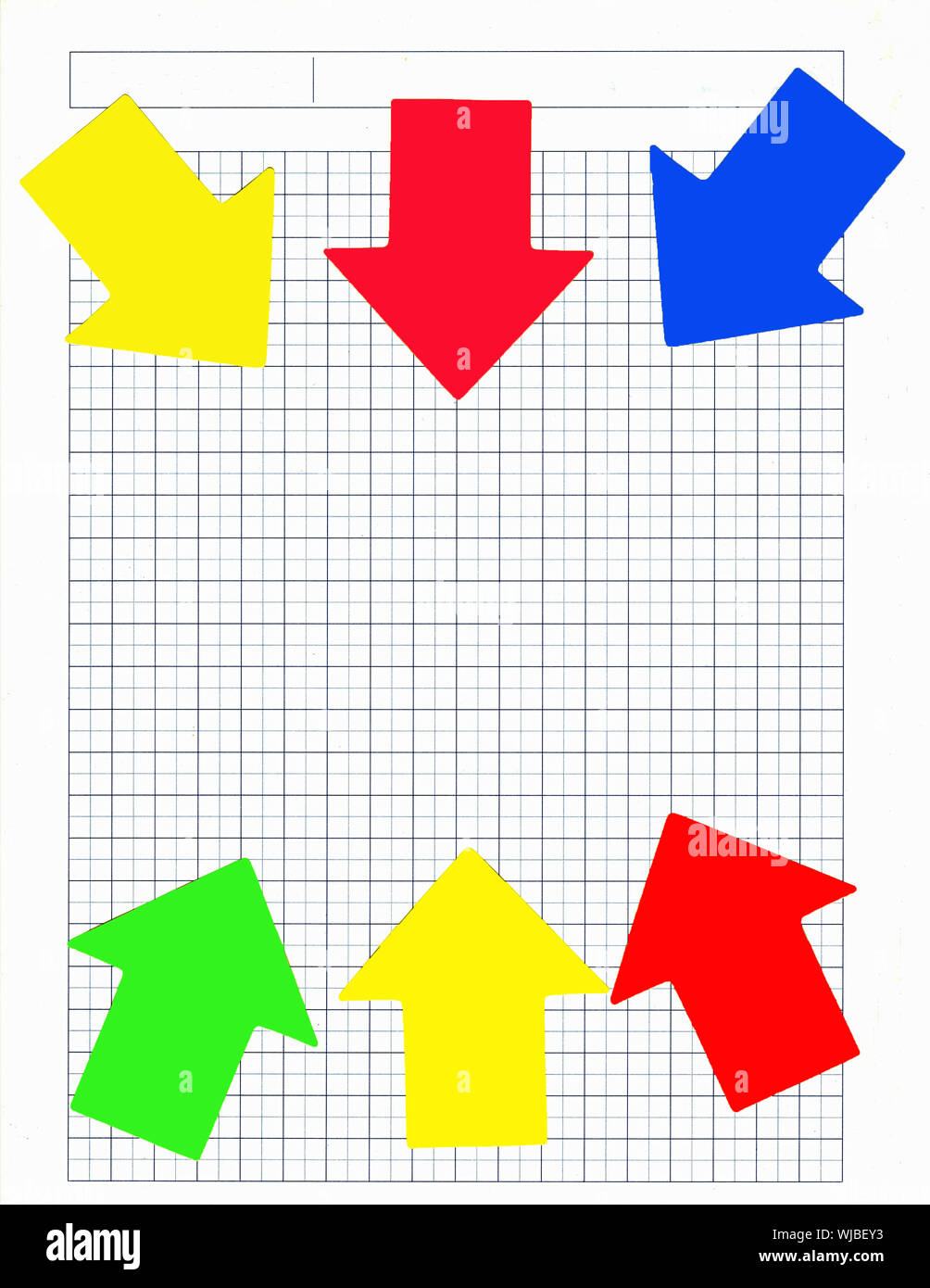 Arrows on the blank paper Stock Photo - Alamy