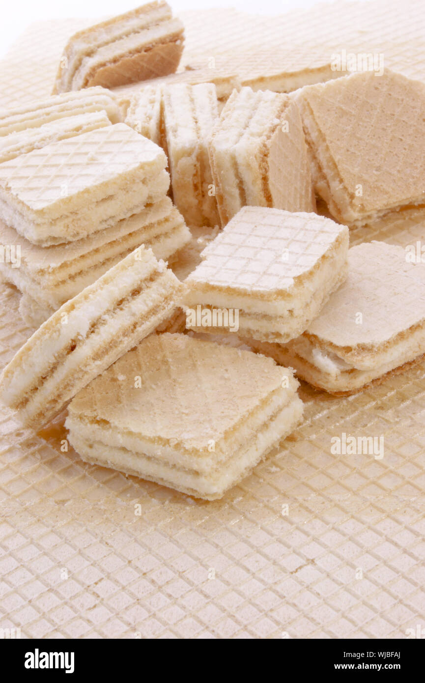 home made wafers with vanilla cream Stock Photo - Alamy