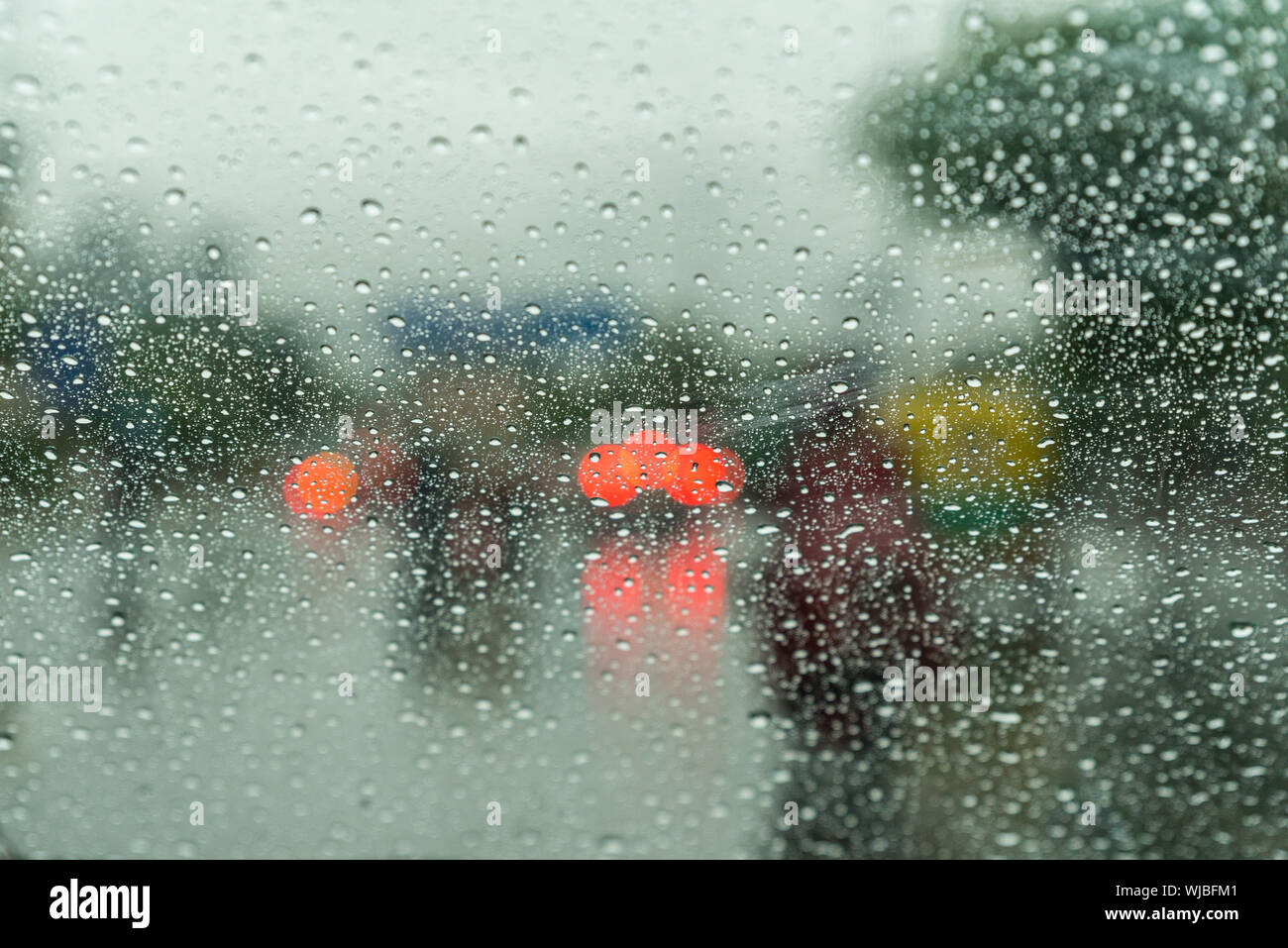 Abstract backgroud with real life rain drops from car windshield on ...
