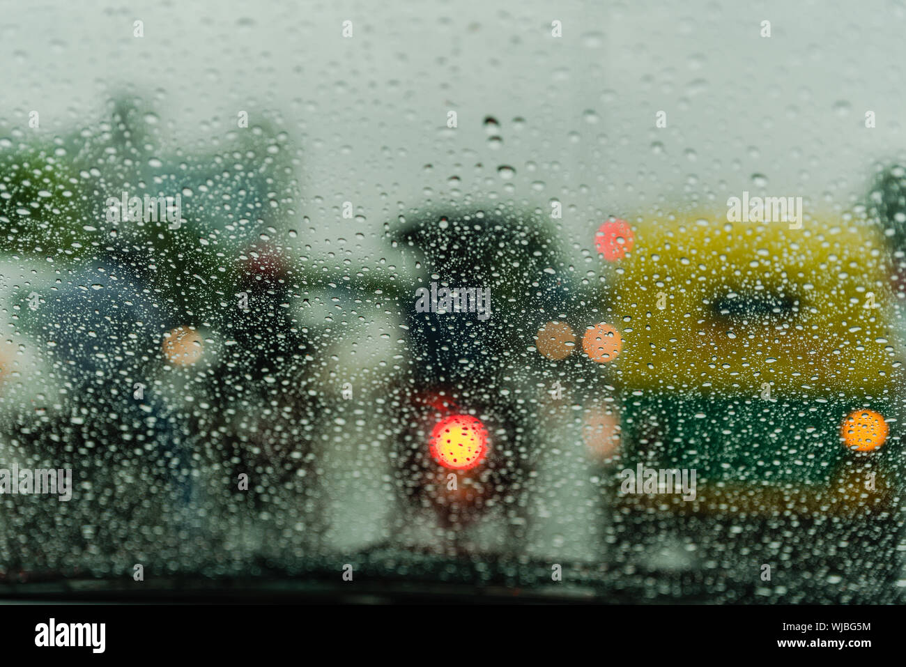 Abstract backgroud with real life rain drops from car windshield on ...