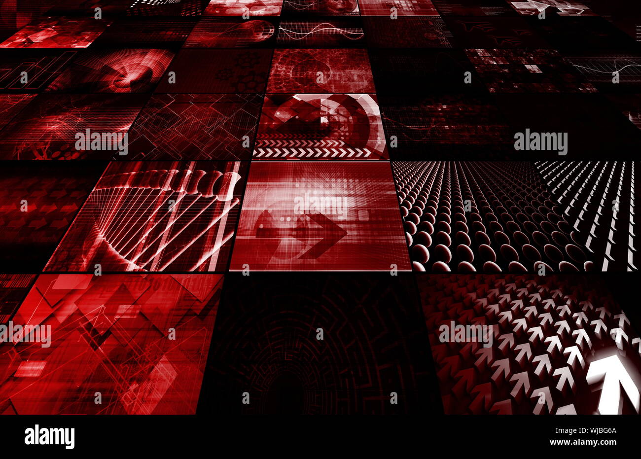 TV Screen Wall with Latest News and Channels Stock Photo - Alamy