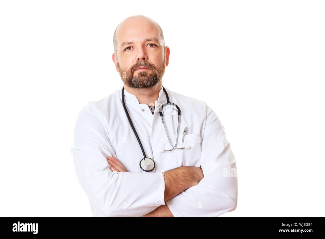 An image of a doctor with a stethoscope isolated on white Stock Photo ...
