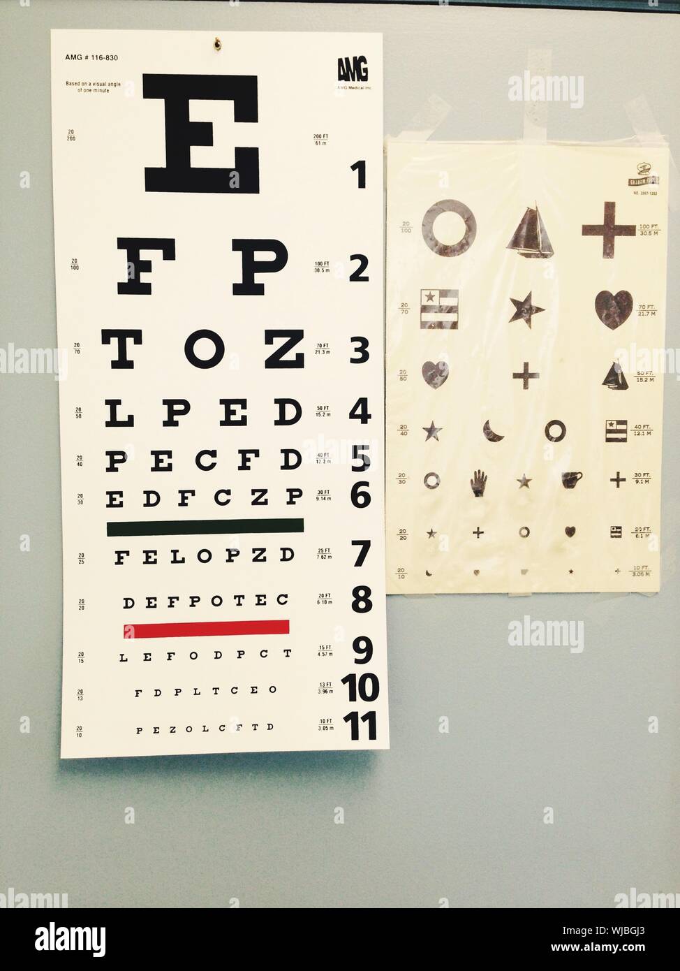 Eye Exam Charts Stock Photo Alamy