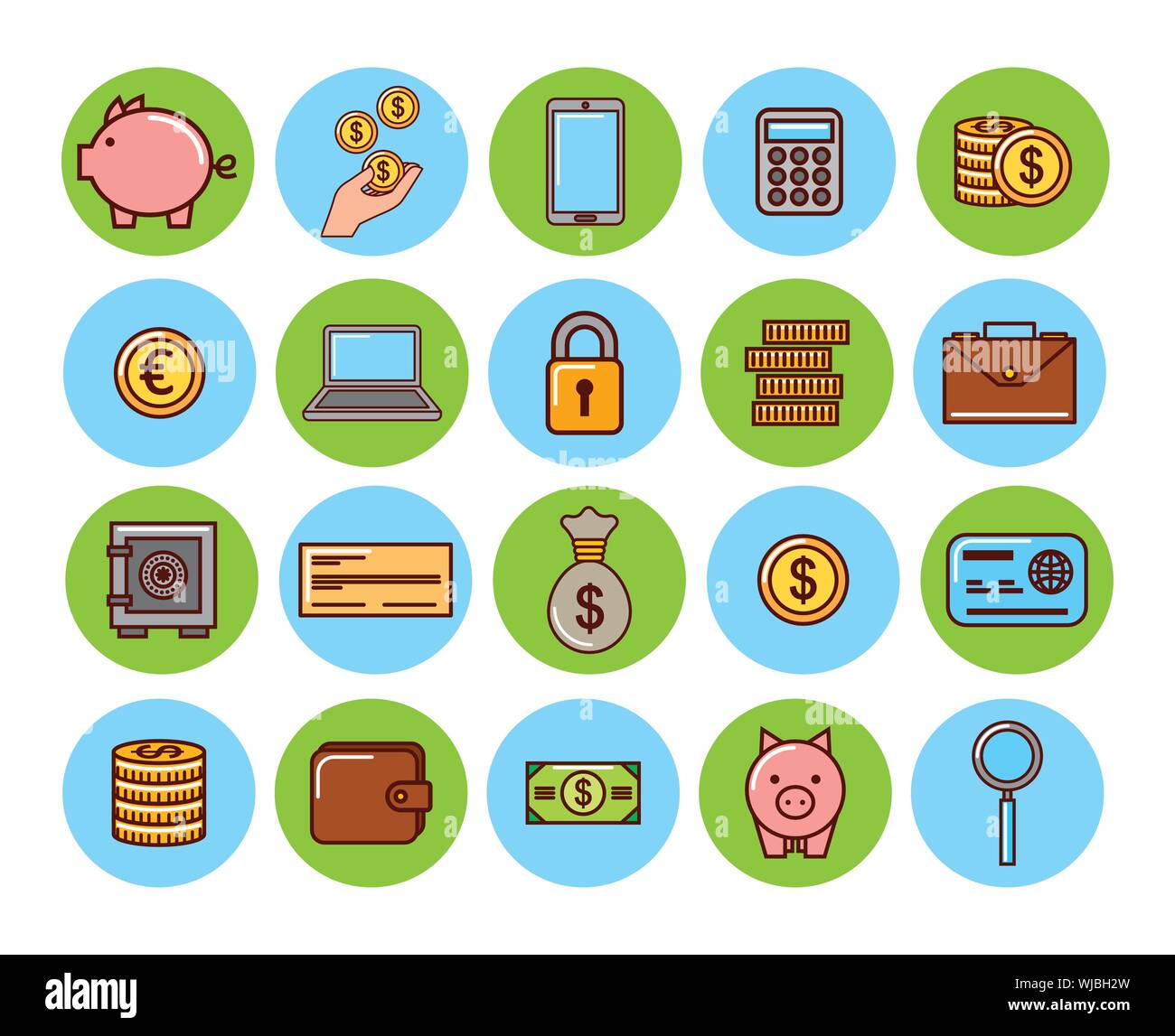 money and finances set icons Stock Vector Image & Art - Alamy