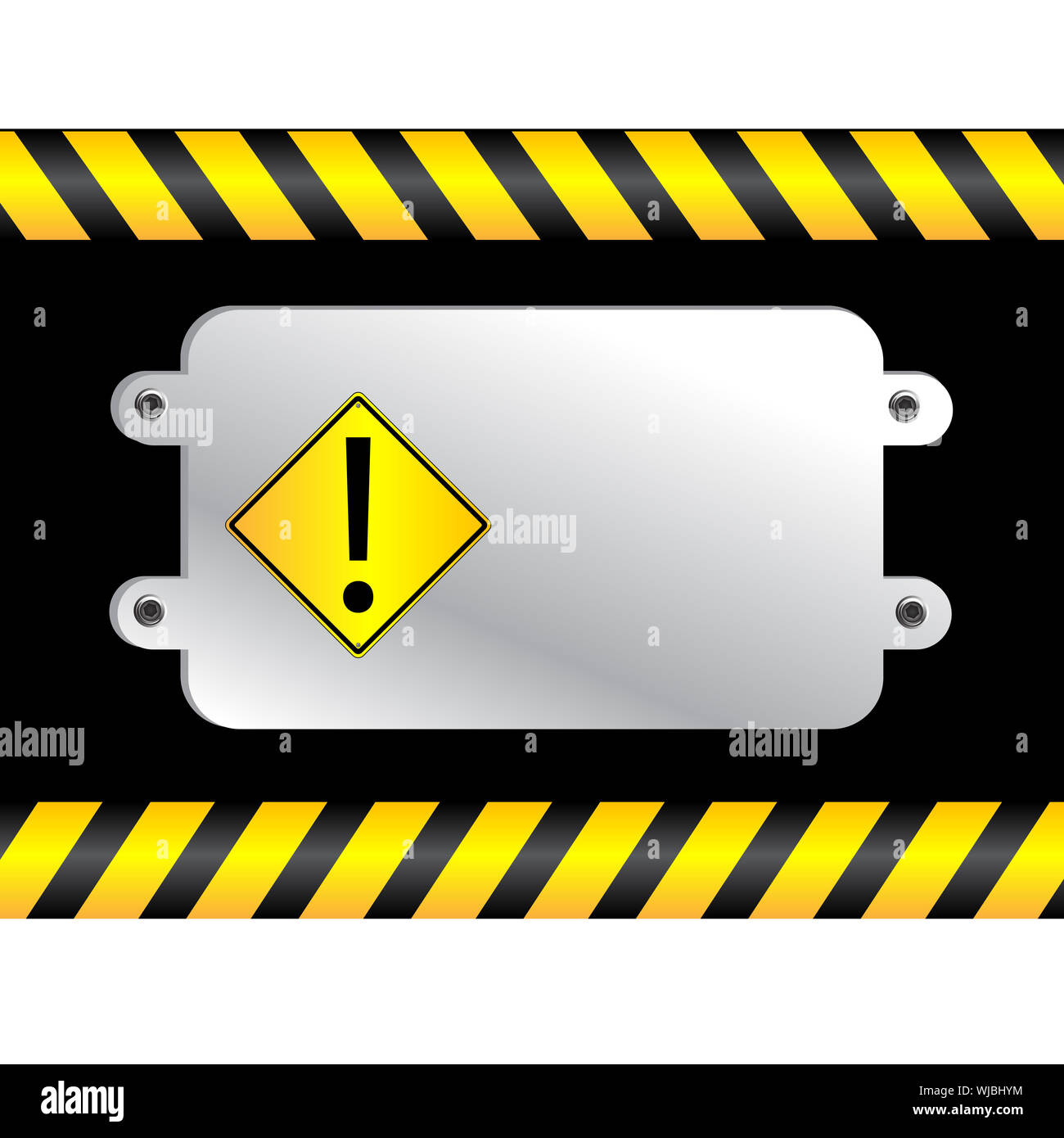 Warning sign on a polish metal plate Stock Photo - Alamy