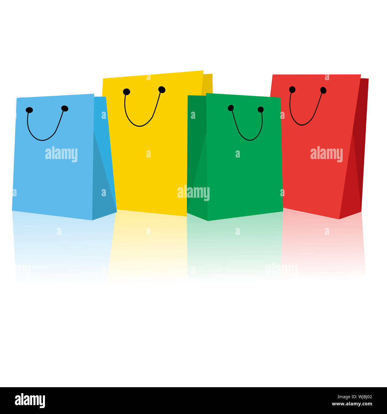 Shopping bags collection on white background Stock Photo - Alamy