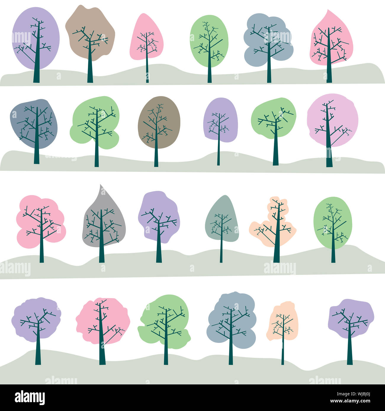 Seamless tree illustration Stock Photo - Alamy