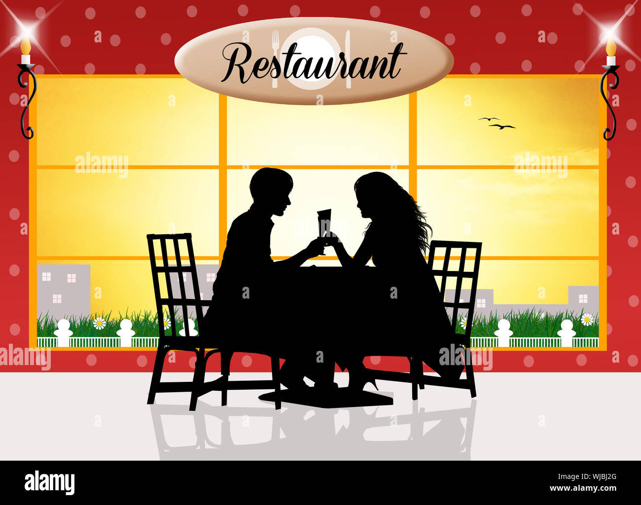 dinner for two in the restaurant Stock Photo - Alamy
