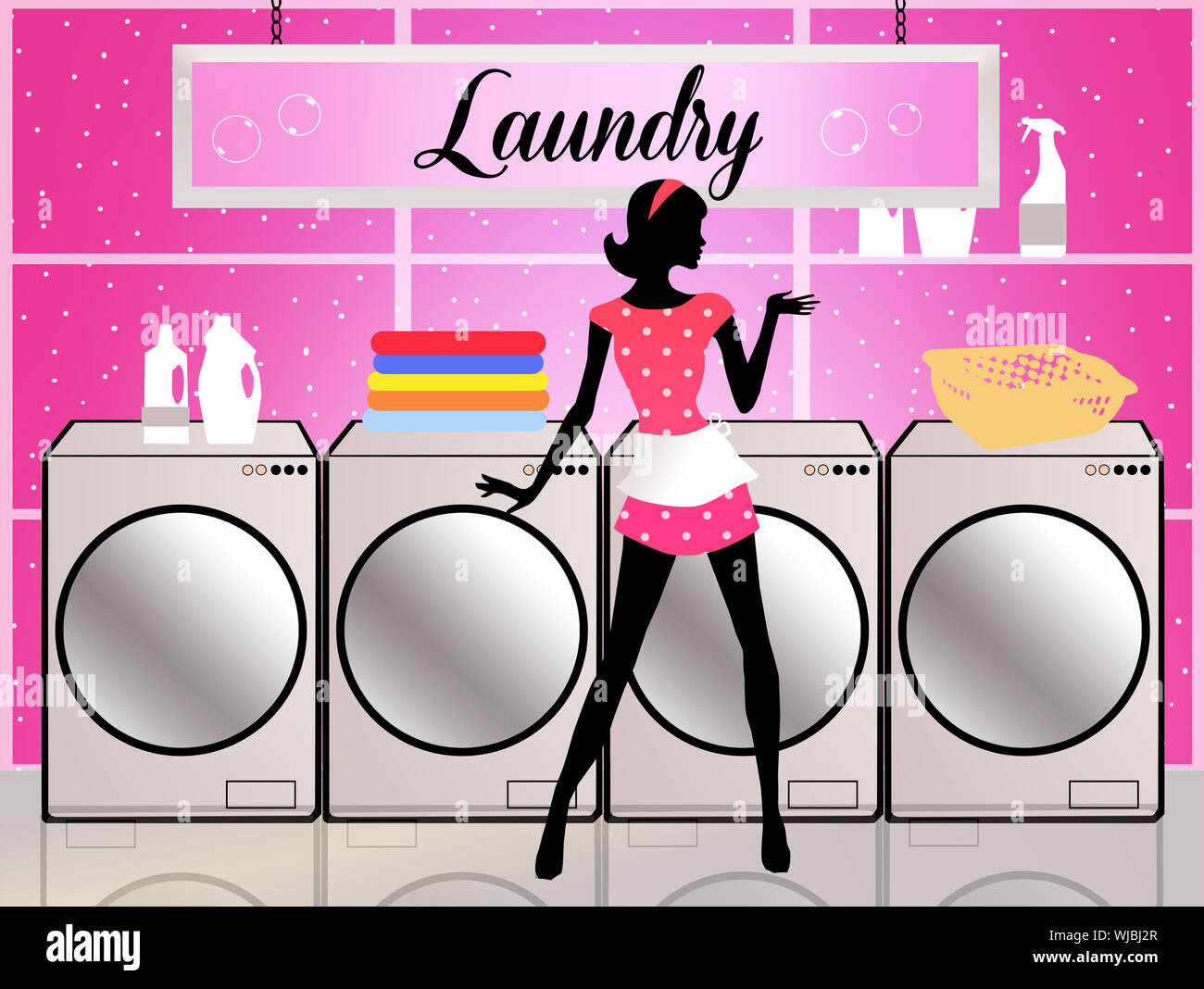 woman in the laundry Stock Photo - Alamy